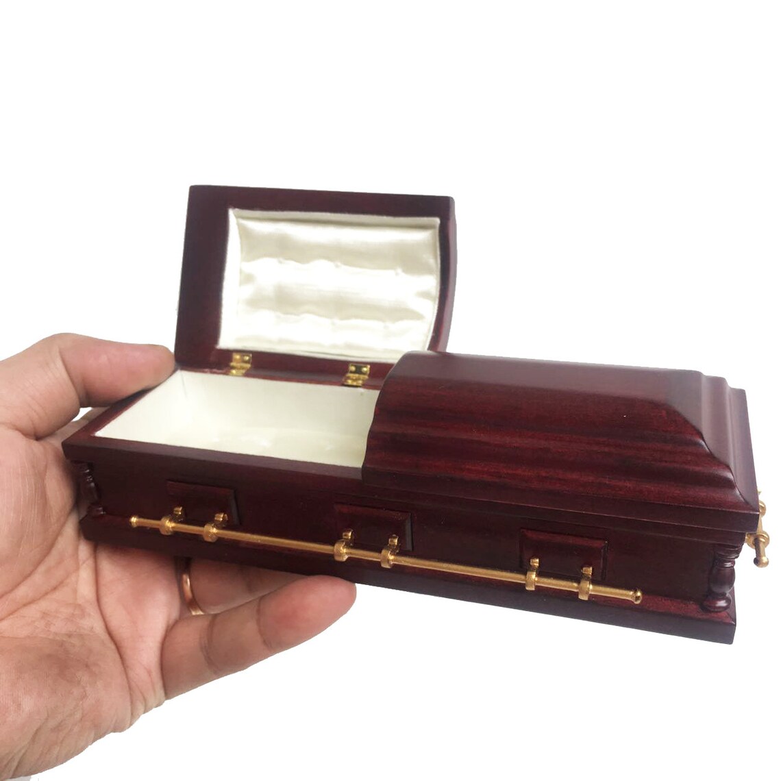 1:12 Scale Wooden Miniature Coffin Casket Mahogany Color - Etsy