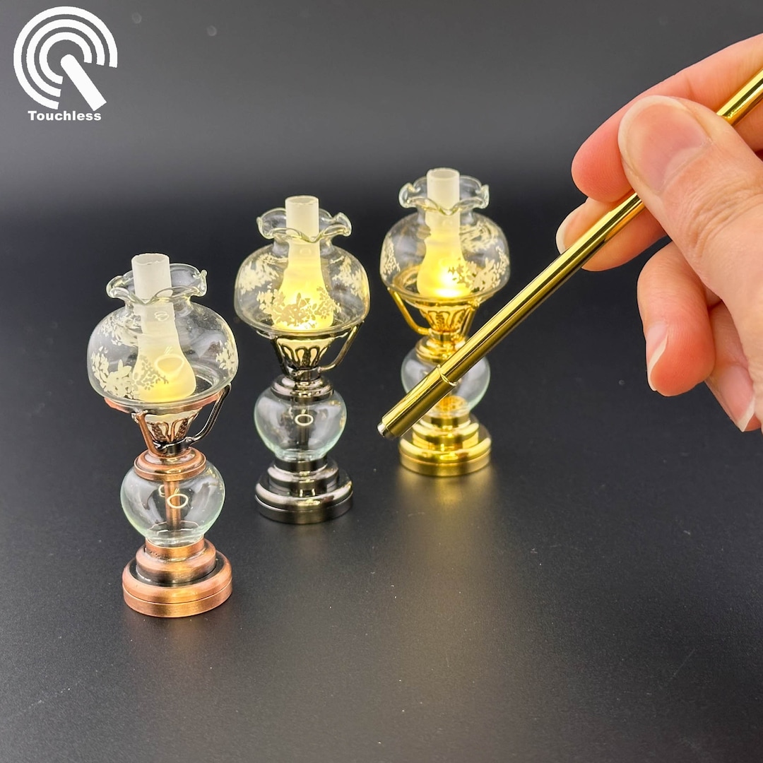 Miniature Touchless Operation With Wand 1:12 Standing Oil Lamp Light ...
