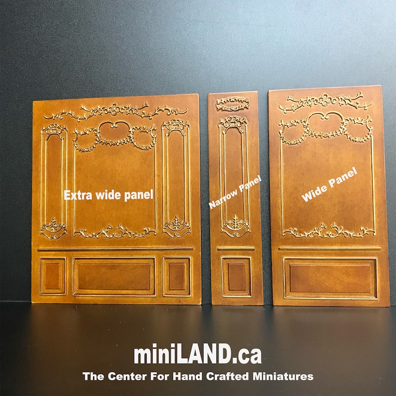 French Royal Paneling Line WALNUT 1:12 Scale Build a Room Using Wall ...