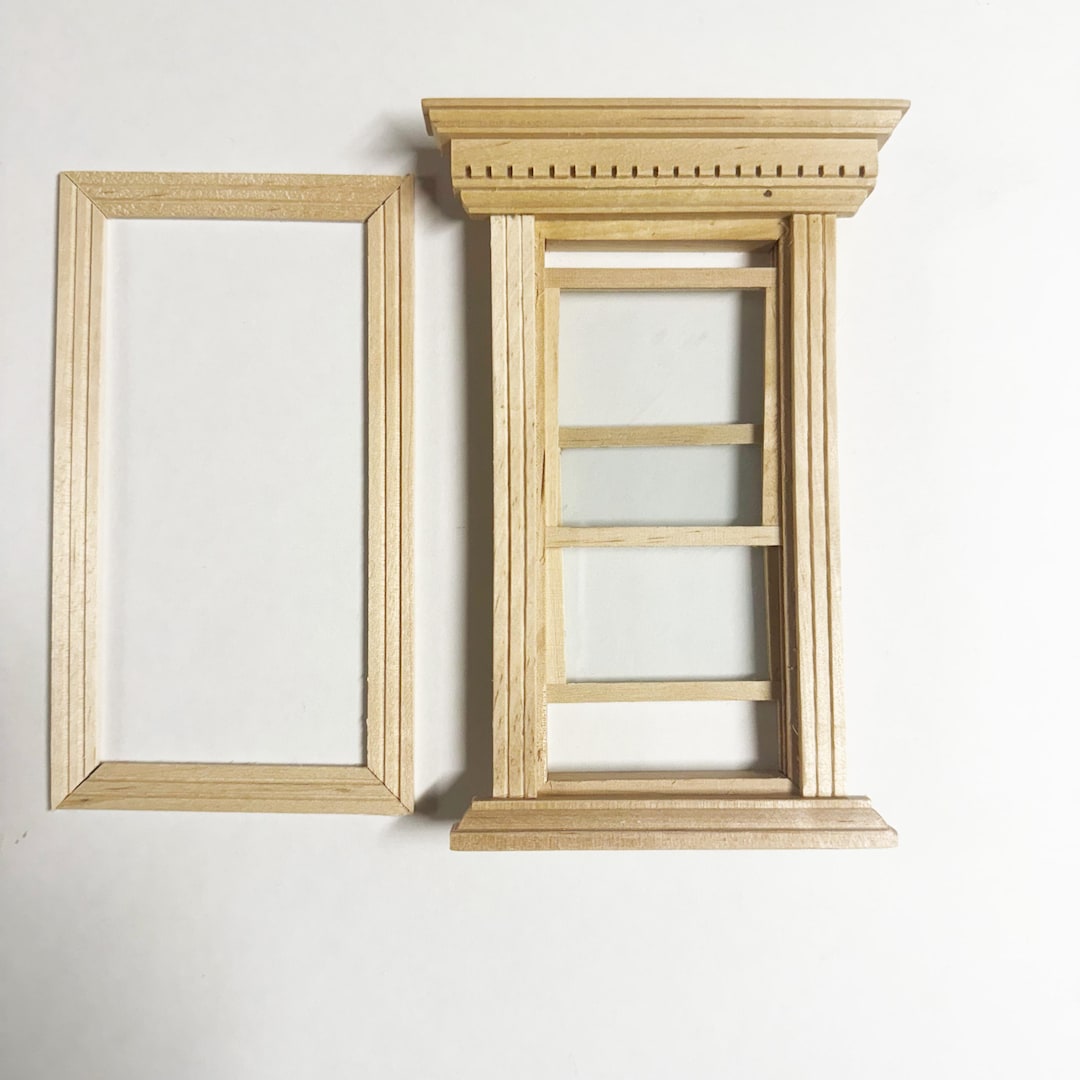 Unfinished Wooden Miniature Window With Sliding Parts and an Inner ...