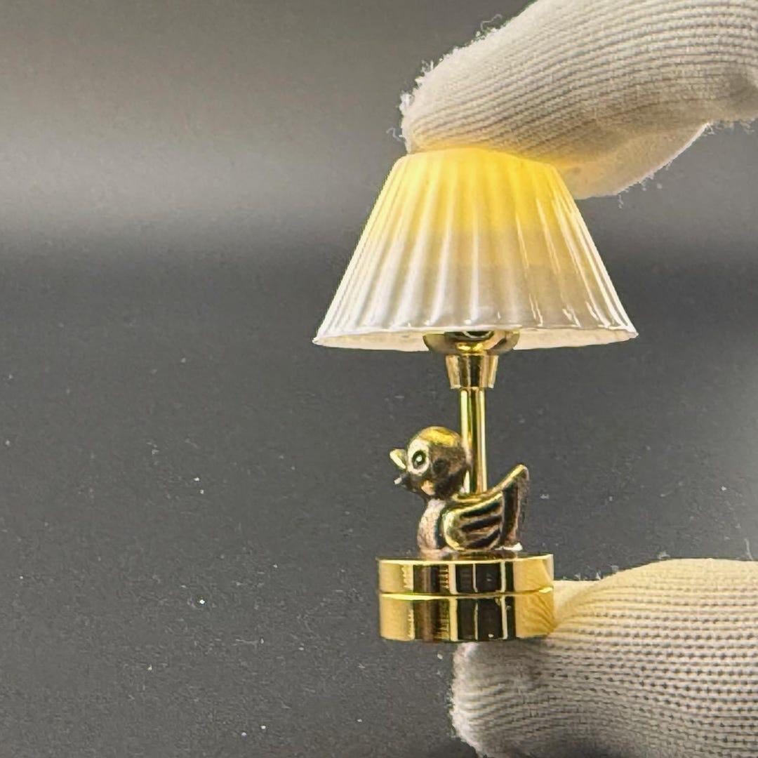 Duck Child Table Lamp Miniature Touchless Operation With Wand 1:12 LED ...