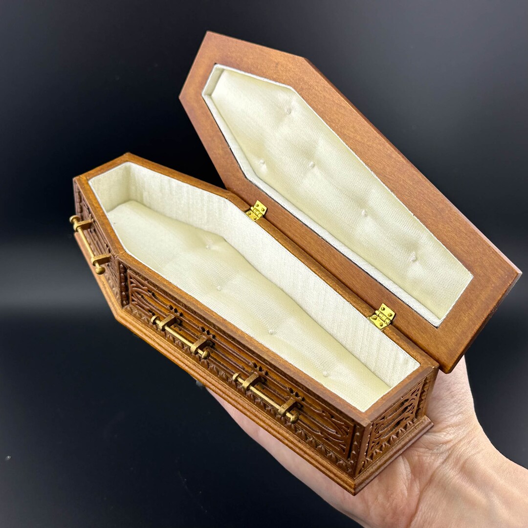 Coffin WN Wood Top Dollhouse Miniature 1:12 Scale Fit Heidi Ott Dolls ...