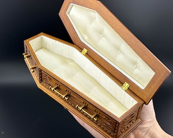 Wood Coffin Miniature for Halloween Dollhouse Mini 1:12 Scale Fits ...