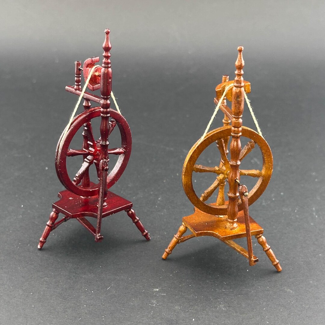 Miniature Spinning Wheel Fine Quality for Dollhouse Miniature 1:12 ...