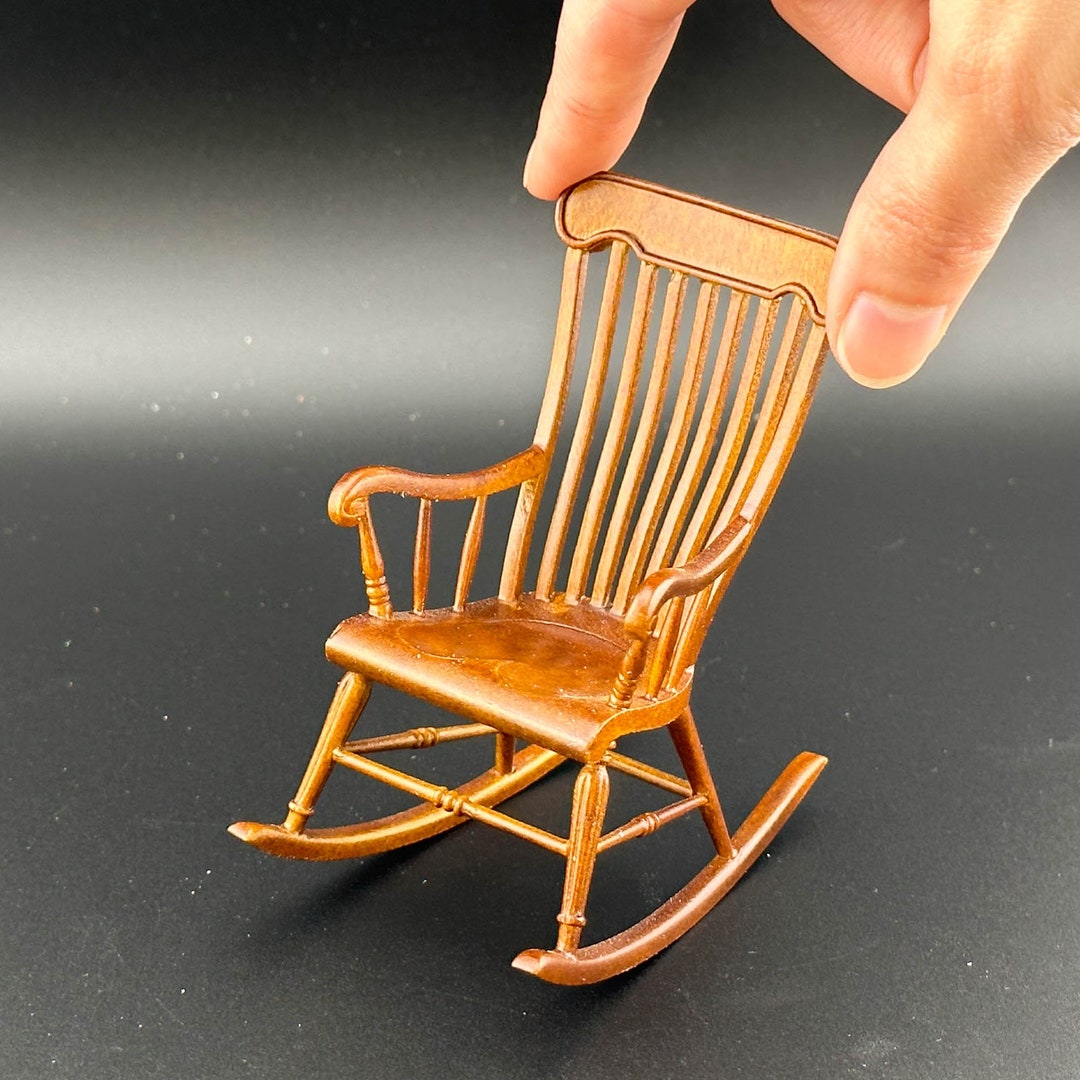 Victorian Windsor Rocking Chair for Dollhouse Miniature 1:12 Scale ...