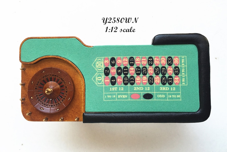 Miniature Roulette Casino Wheel Play Game for Dollhouse 1:12 Scale Bet ...