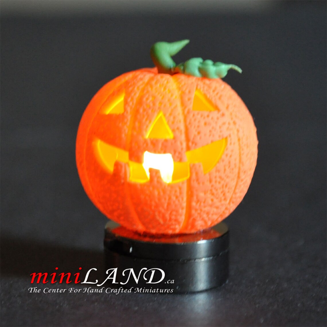 Halloween Pumpkin Bright Battery LED LAMP Dollhouse Miniature 1:12 On ...