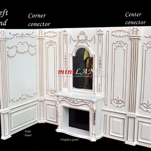 Fireplace Panel - Royal Paneling Line White With Gold for 1:12 ...