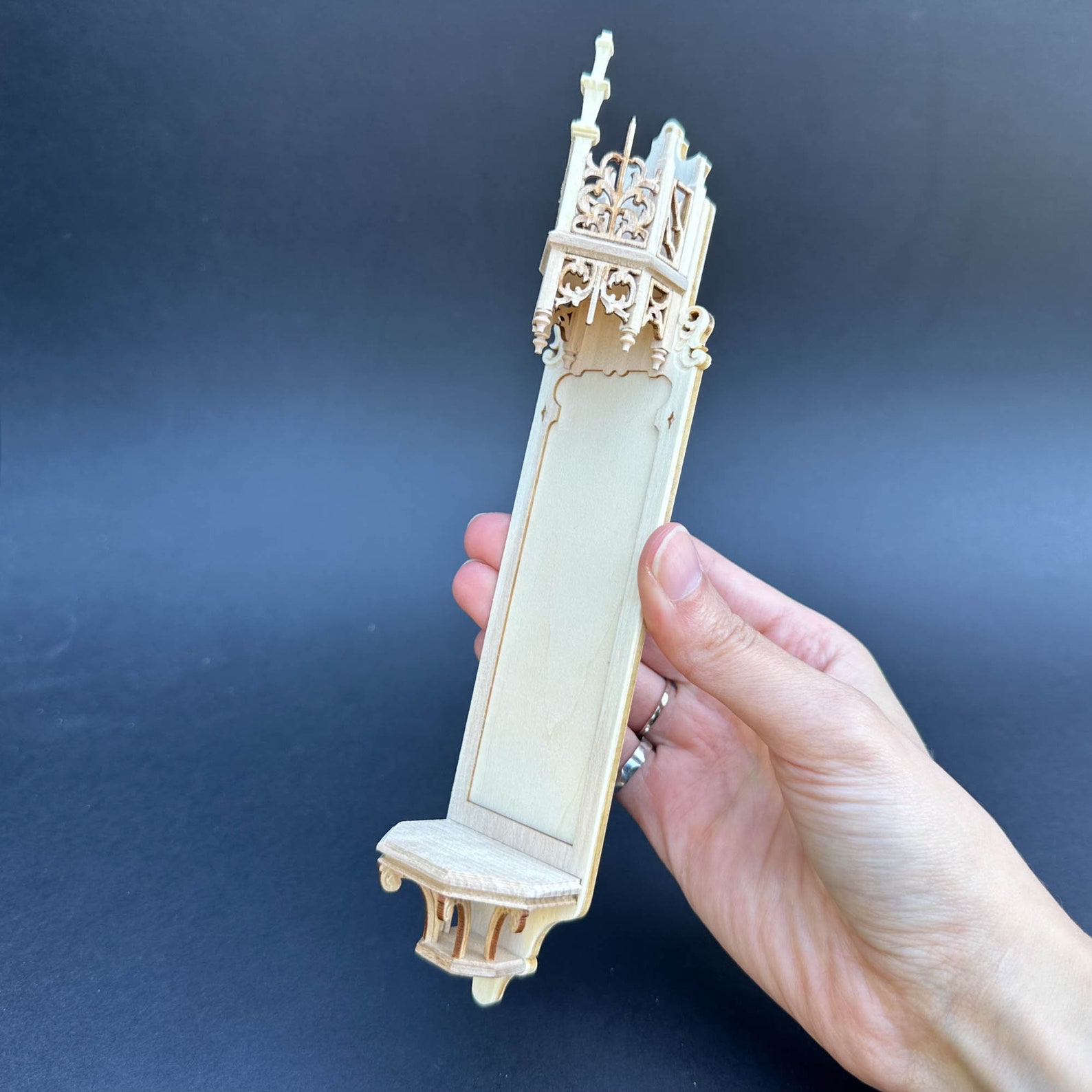 A Niche for a Statue Unpainted Unfinish Wooden Gothic 1:12 Dollhouse ...