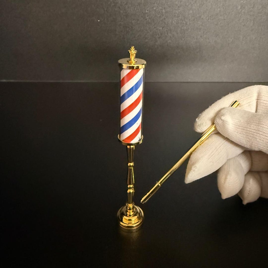Miniature Illuminated Barber Pole Sign in 1:12 Scale Touchless Wand ...