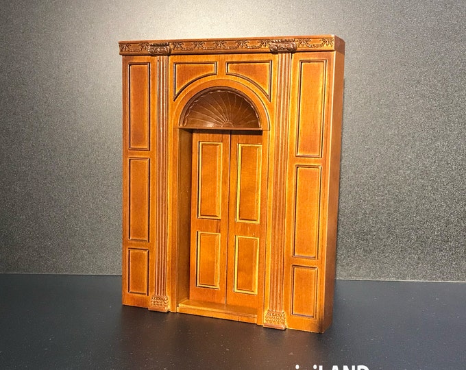 MANOR Door Unit Dollhouse Miniature Furniture Wall Panel Roombox 6.9"w ...