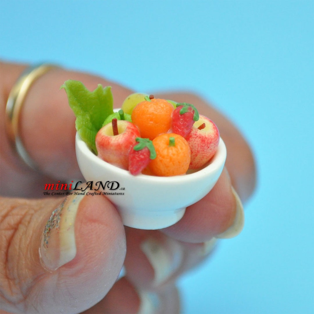 Assorted Fruit Bowl Dollhouse Miniature 1:12 Scale Handmade FR2 - Etsy