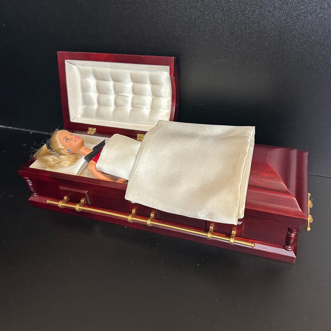 1:6 Scale Wooden Miniature Coffin Casket Mahogany Color for 1/6 ...
