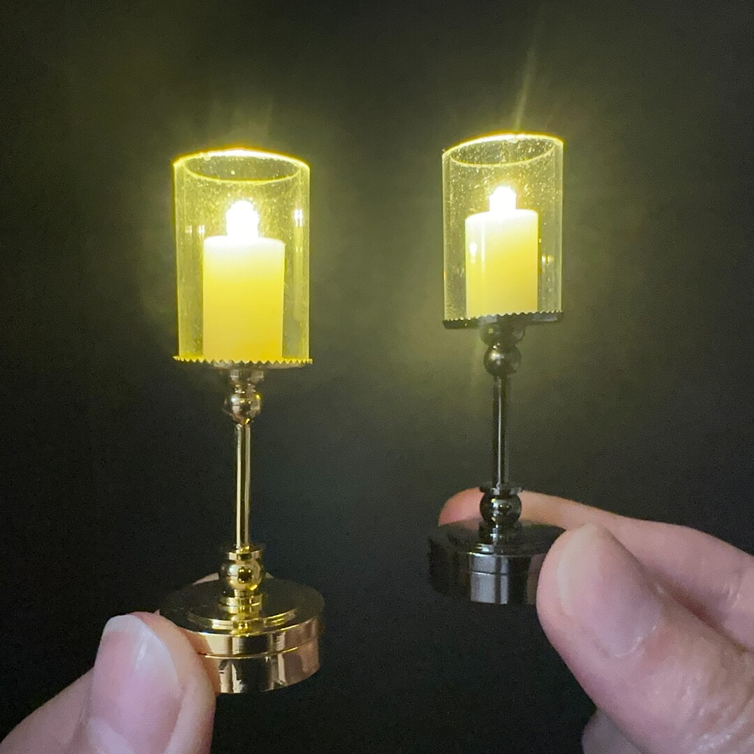 Standing Candle Table Lamp Candlestick Super Bright With On/off Switch ...