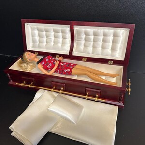 1:6 Scale Wooden Miniature Coffin Casket Mahogany Color for 1/6 ...