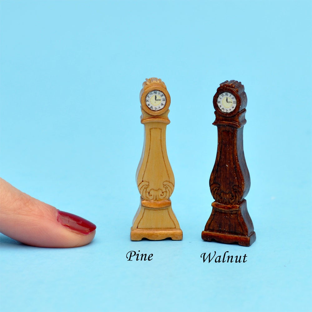 1:48 1/4" Quarter Scale Grandfather Clock Top Quality Oak Dollhouse ...