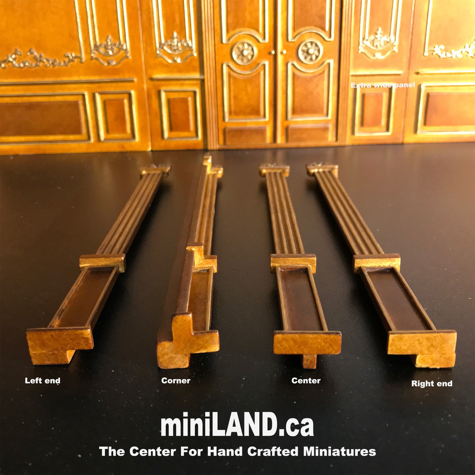 French Royal Paneling Line WALNUT 1:12 Scale Build a Room Using Wall ...