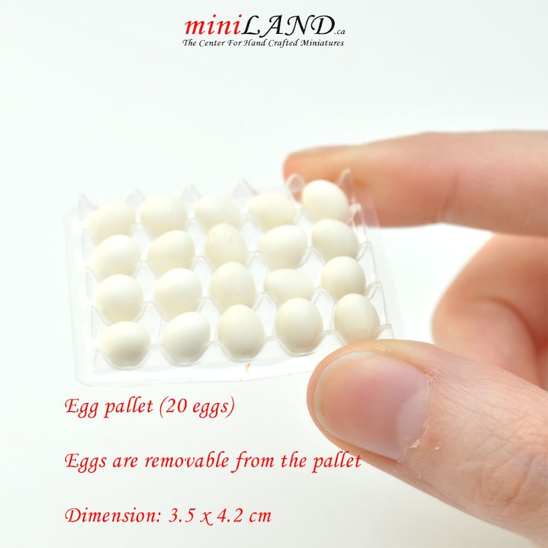 Egg Pallet With Loose Eggs for Dollhouse Miniature 1:12 Scale Brown or ...