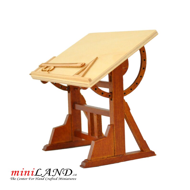 Architect's Wooden Drafting Drawing Table With Rulers 1:12 - Etsy