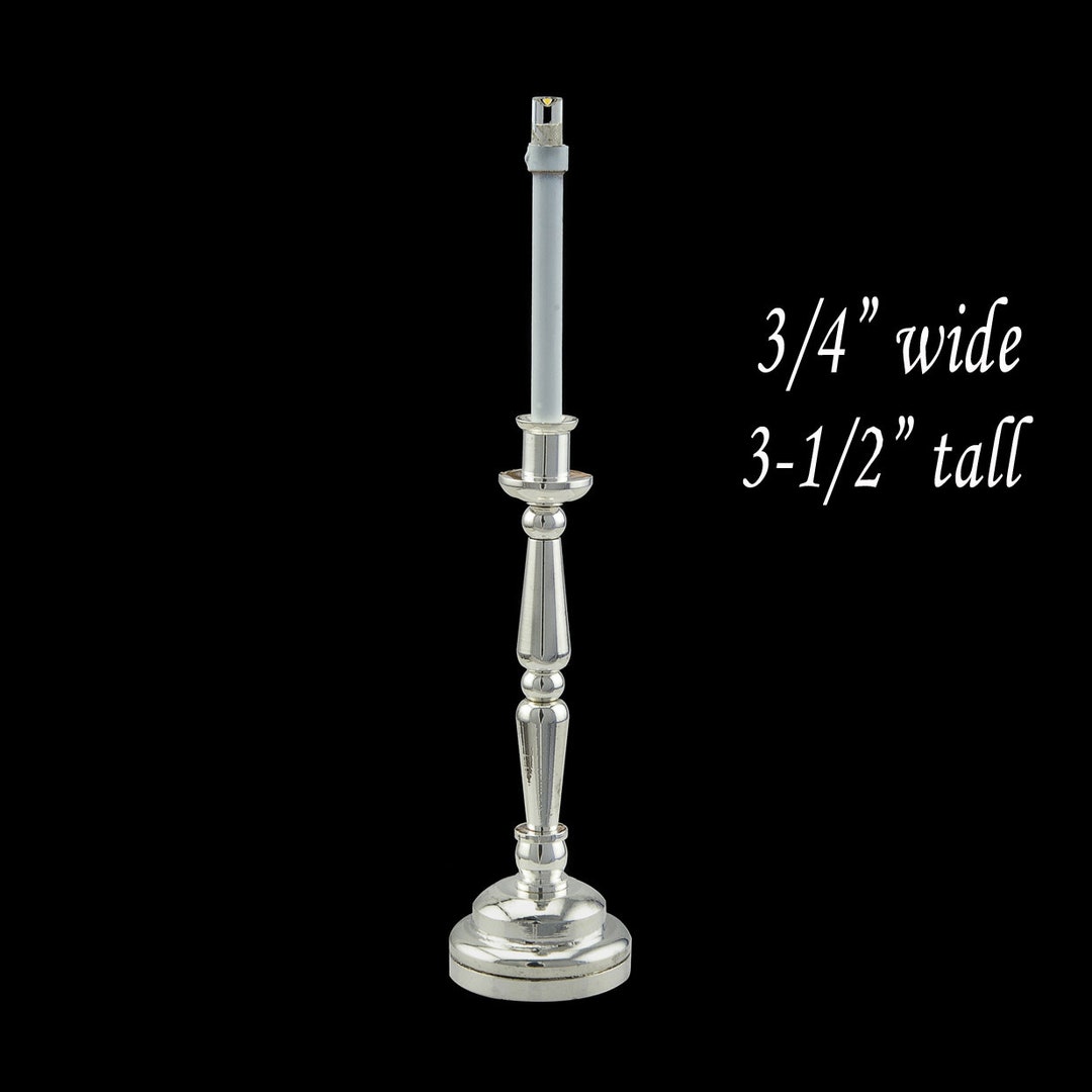 Silver Candlestick Lamp LED Super Bright With On/off Switch for 1:6 ...