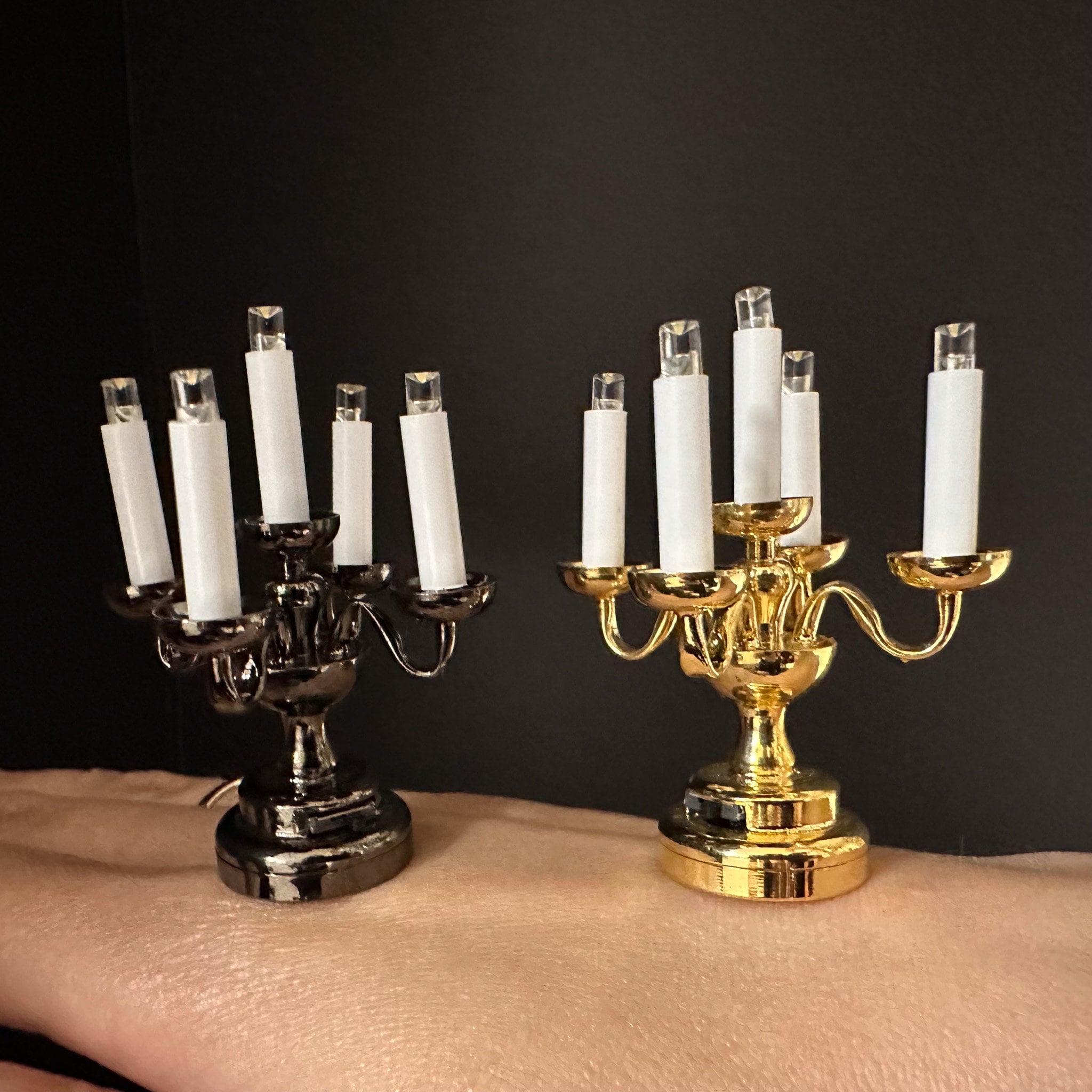 Small Candelabra 5 Candles Super Bright With On/off Switch for 1:12 ...
