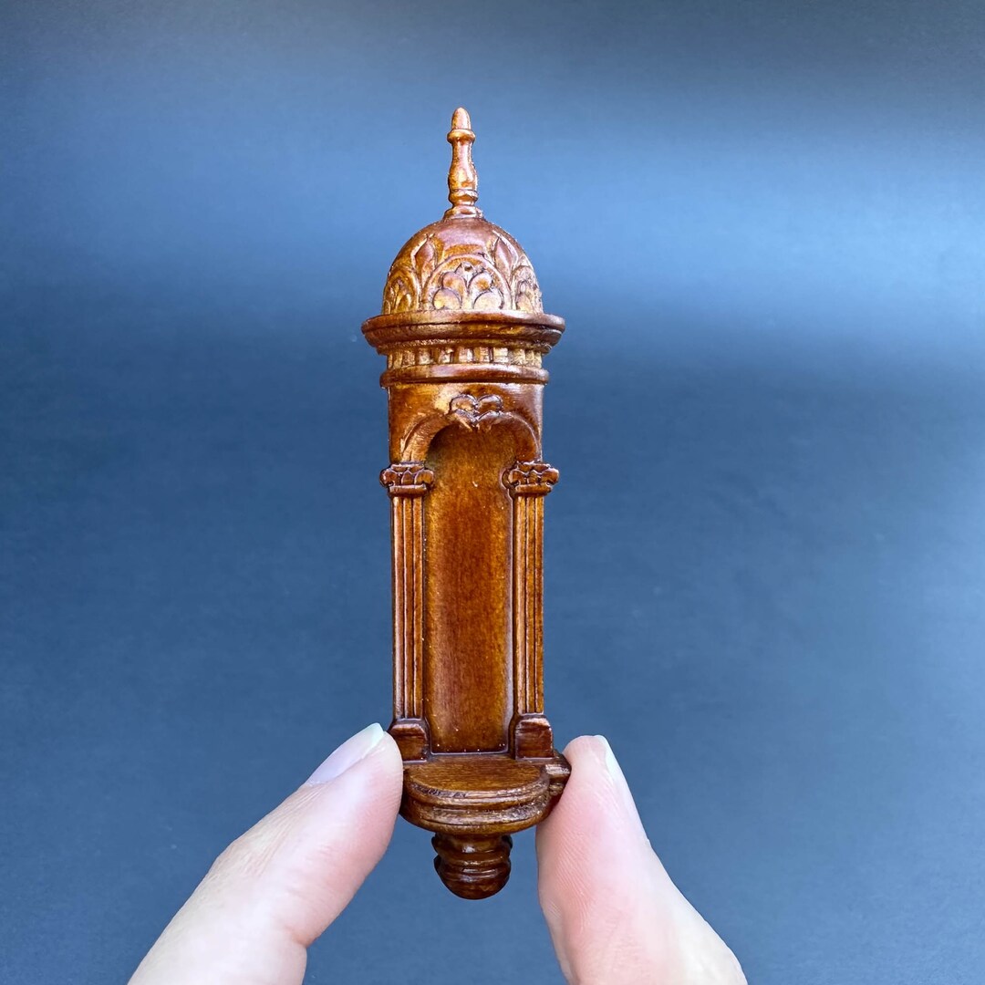 Small Carved Wall WALNUT Niche for Dollhouse Miniatures 1:12 Scale ...