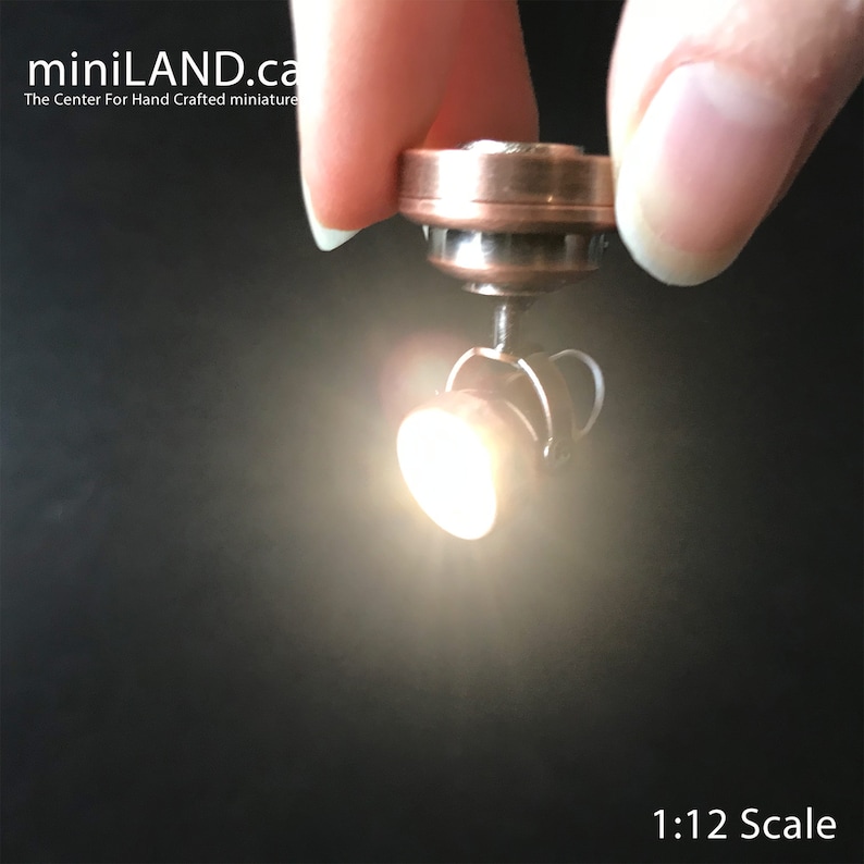 Miniature Spot COPPER Lamp With On/off Switch for 1:12 Scale Dollhouse ...
