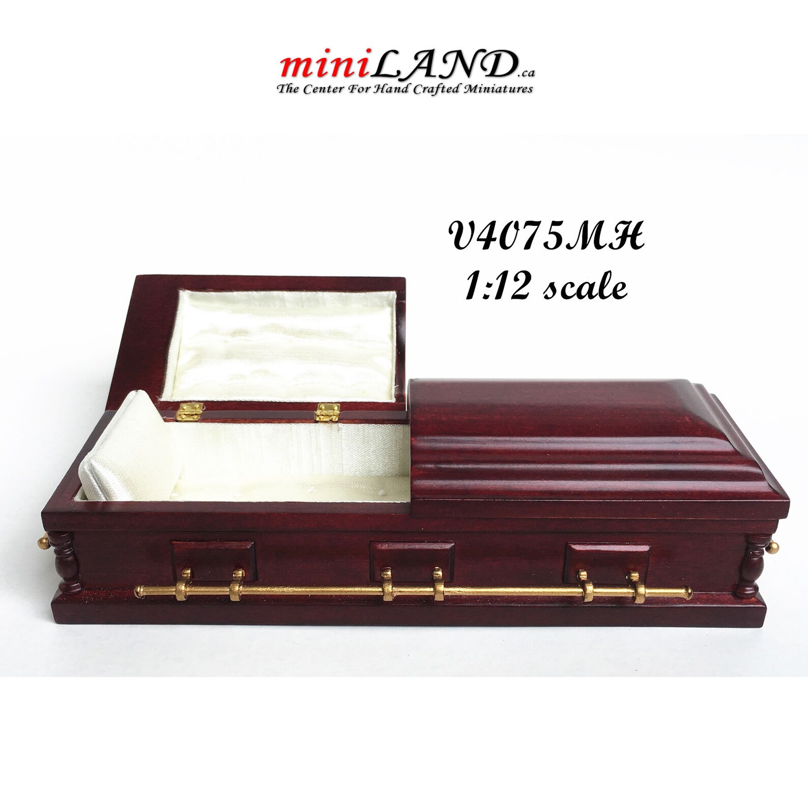 1:12 Scale Wooden Miniature Coffin Casket Mahogany Color - Etsy