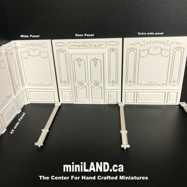 French Royal Paneling Line White 1:12 Scale Build a Room Using Wall ...