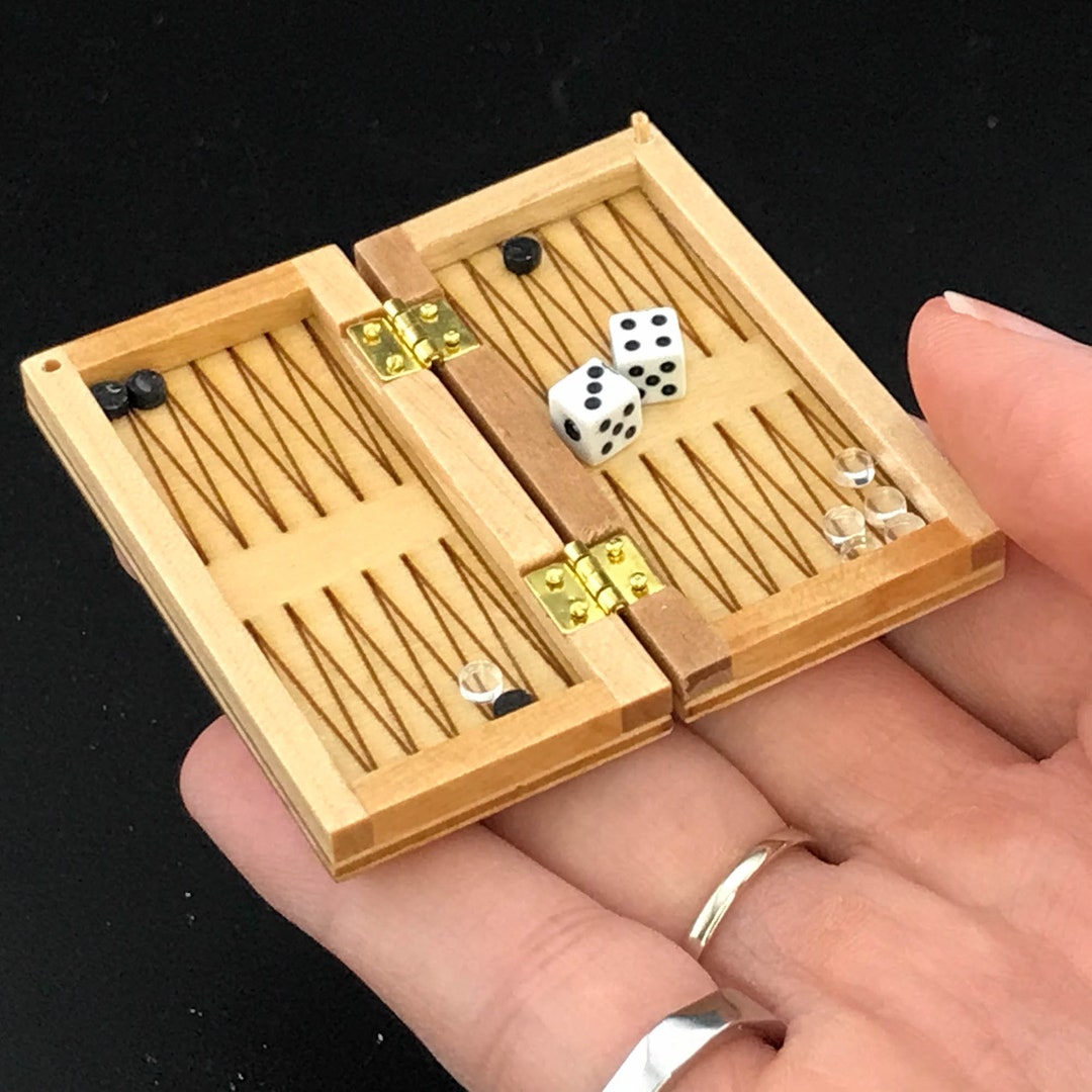 Miniature Chess, Checkers and Backgammon Board Game Toy for 1:12 Scale ...