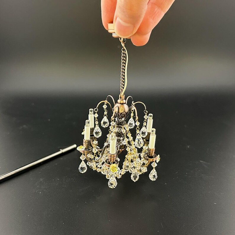 COPPER Crystal Chandelier 6 Arms Miniature Touchless Operation With ...