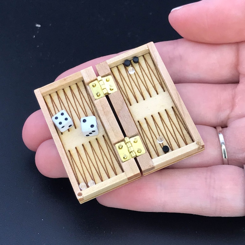 Miniature Checkers and Backgammon Board Game Toy for 1:12 Scale ...