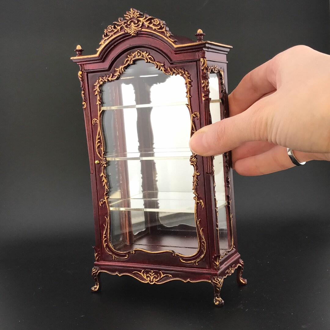 Victorian Showcase Curio Cabinet Display Escaparate Vitrine for 1:12 ...