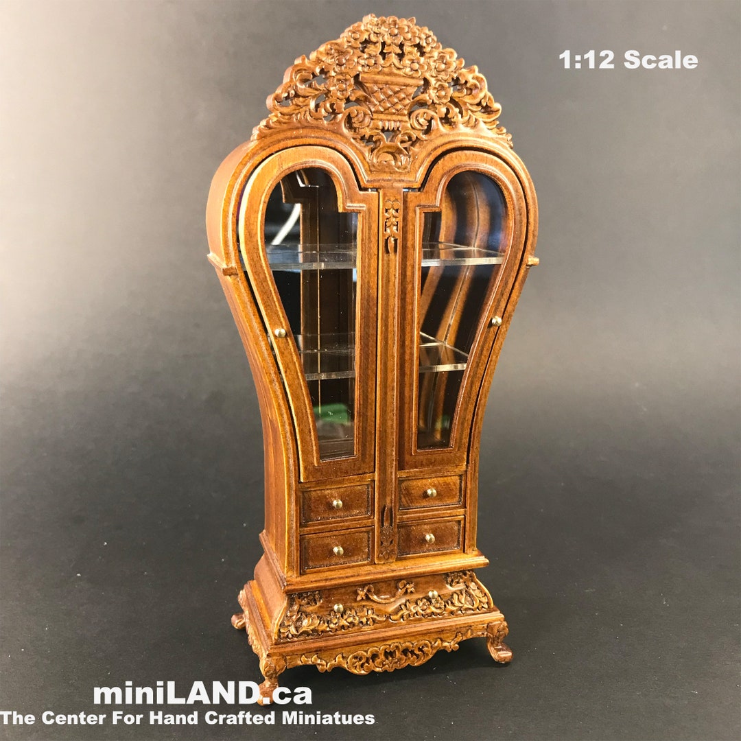 Heart Display Royal France Cabinet Wood WN Dollhouse Miniature 1:12 ...