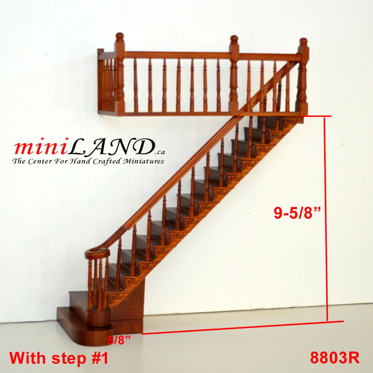 RIGHT Quality Staircase Set With Railings 1:12 Scale for 9"-10 ...