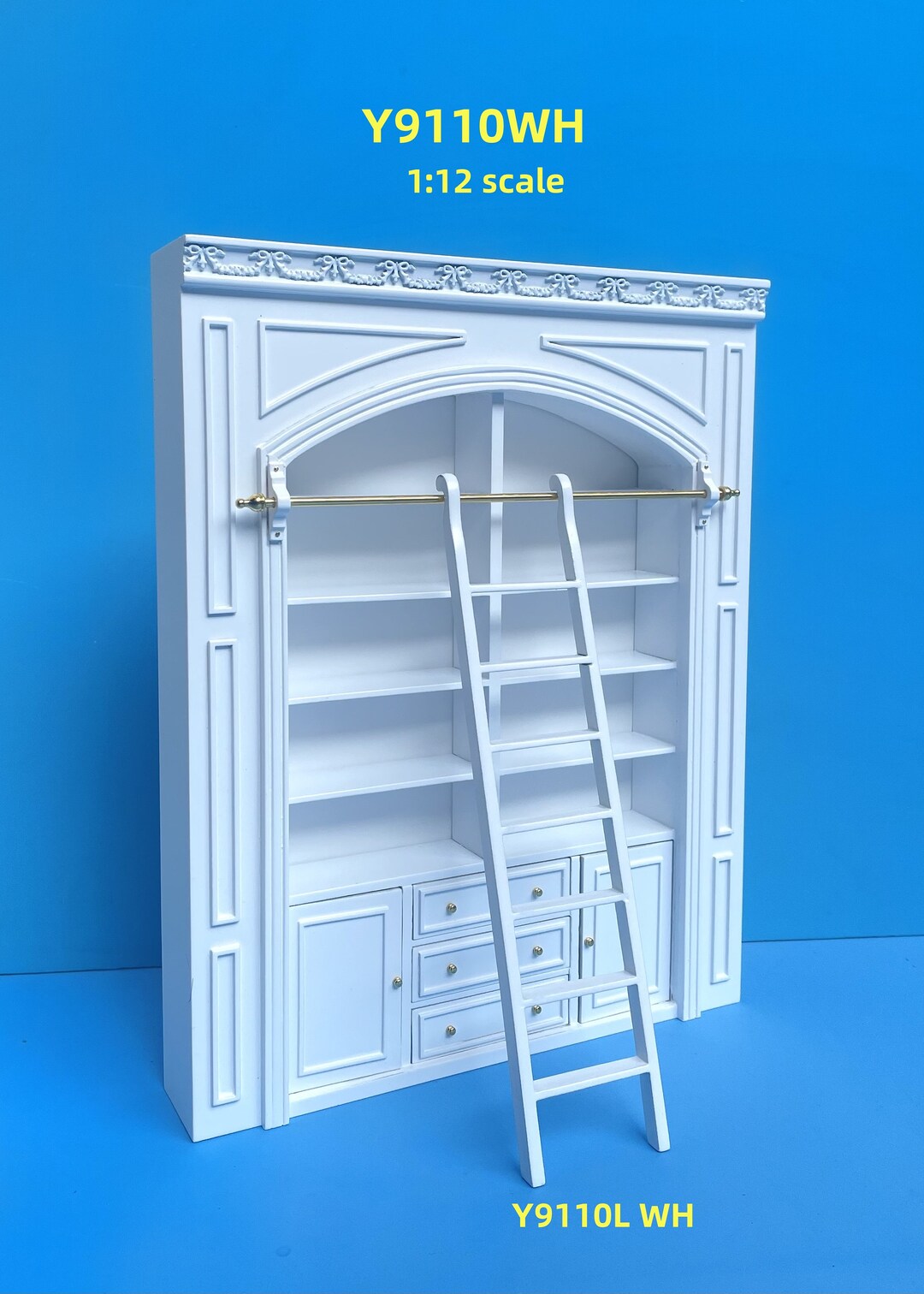 MANOR PANEL Shelves Unit or Ladder Library Wall Panel 7.5"w 9110 WHITE ...