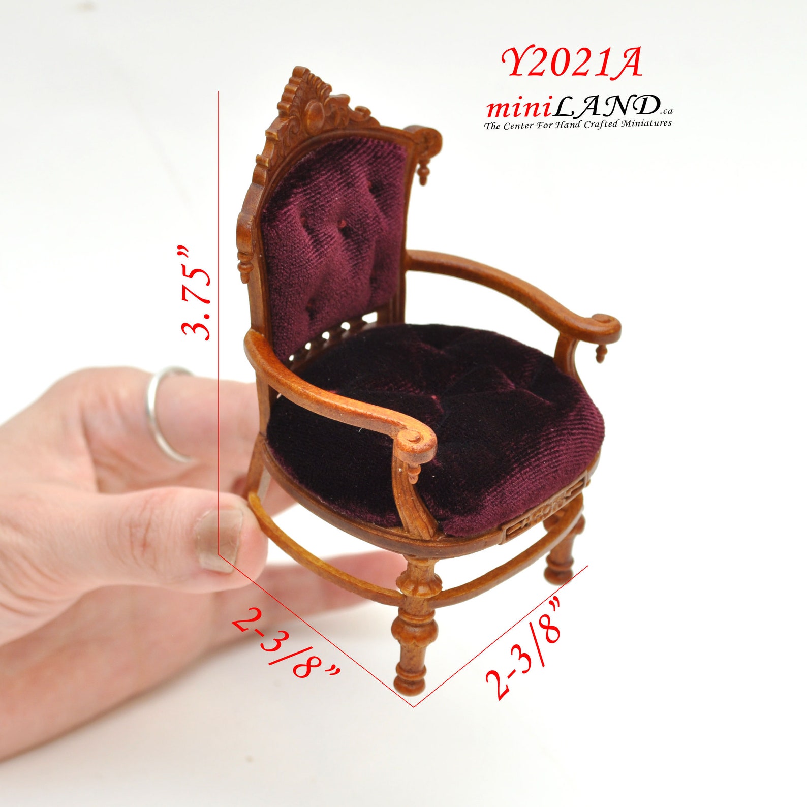Victorian Rococo Period Elegant Chair Settee Seat for 1:12 Dollhouse ...
