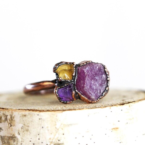 Raw Stone Rings - Etsy