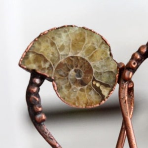 Ammonite Hair Fork - Copper Hair Jewelry - Fossilized Hair Accessory - Etsy
