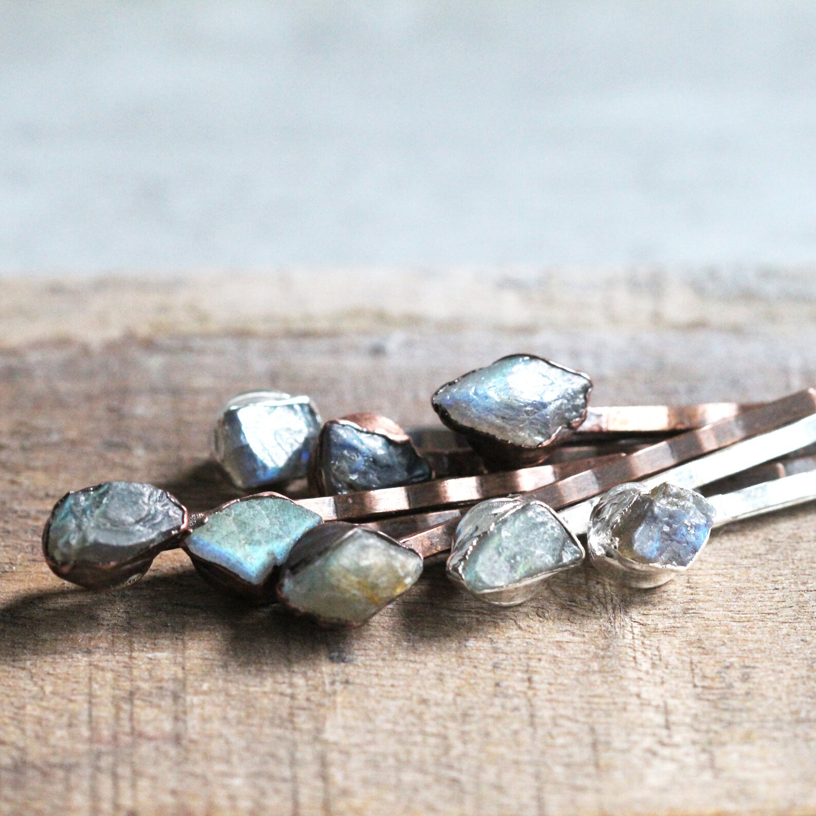 Labradorite Bobby Pin - Raw Stone Hair Pin - Wedding Hair Pin - Etsy