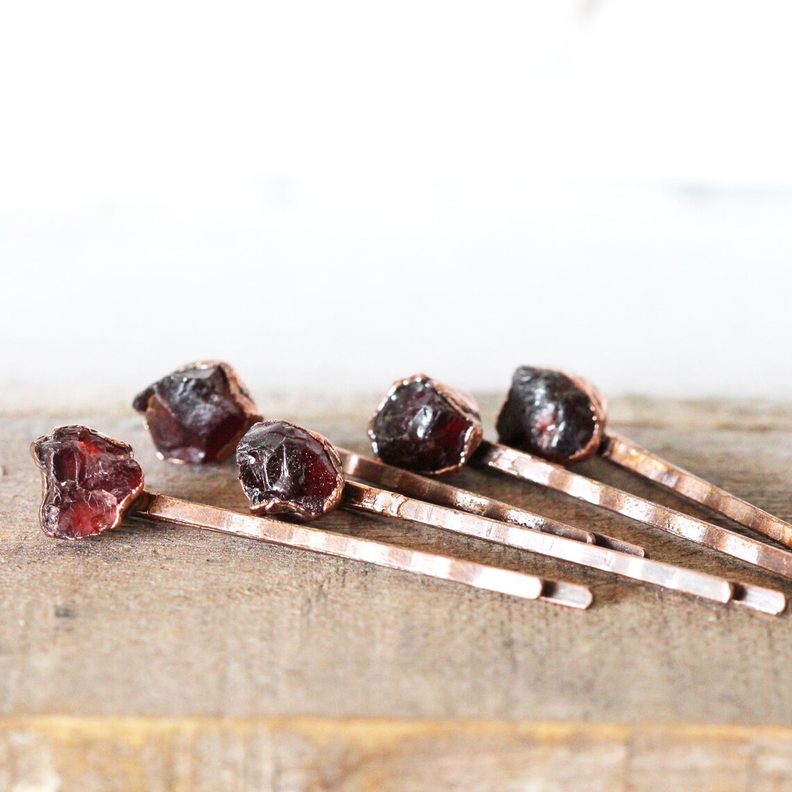 Garnet Bobby Pin - Raw Crystal Hair Accessory - Stone Hair Jewelry ...