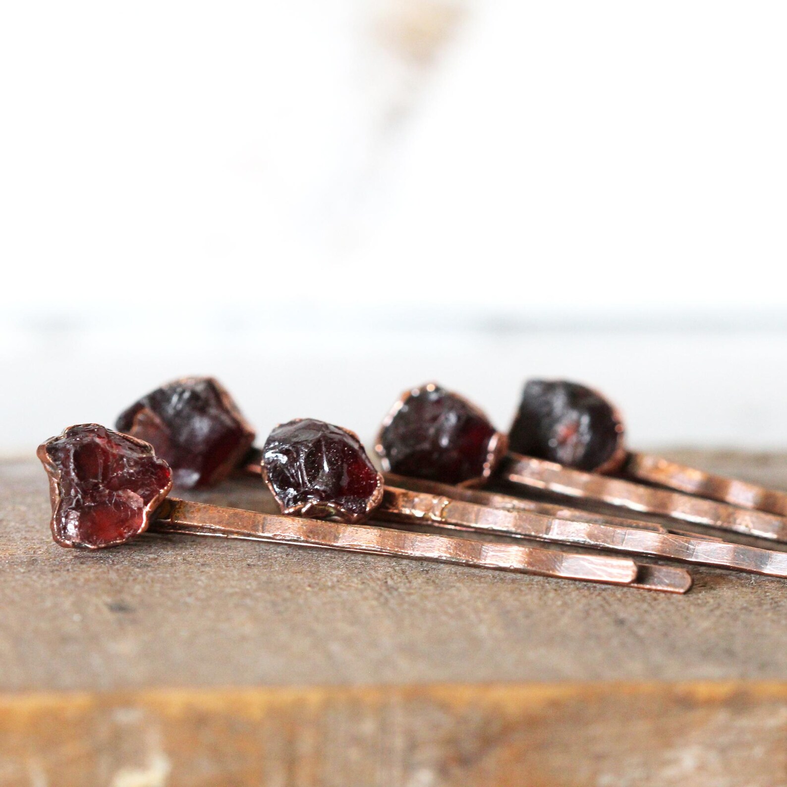 Garnet Bobby Pin - Raw Crystal Hair Accessory - Stone Hair Jewelry ...