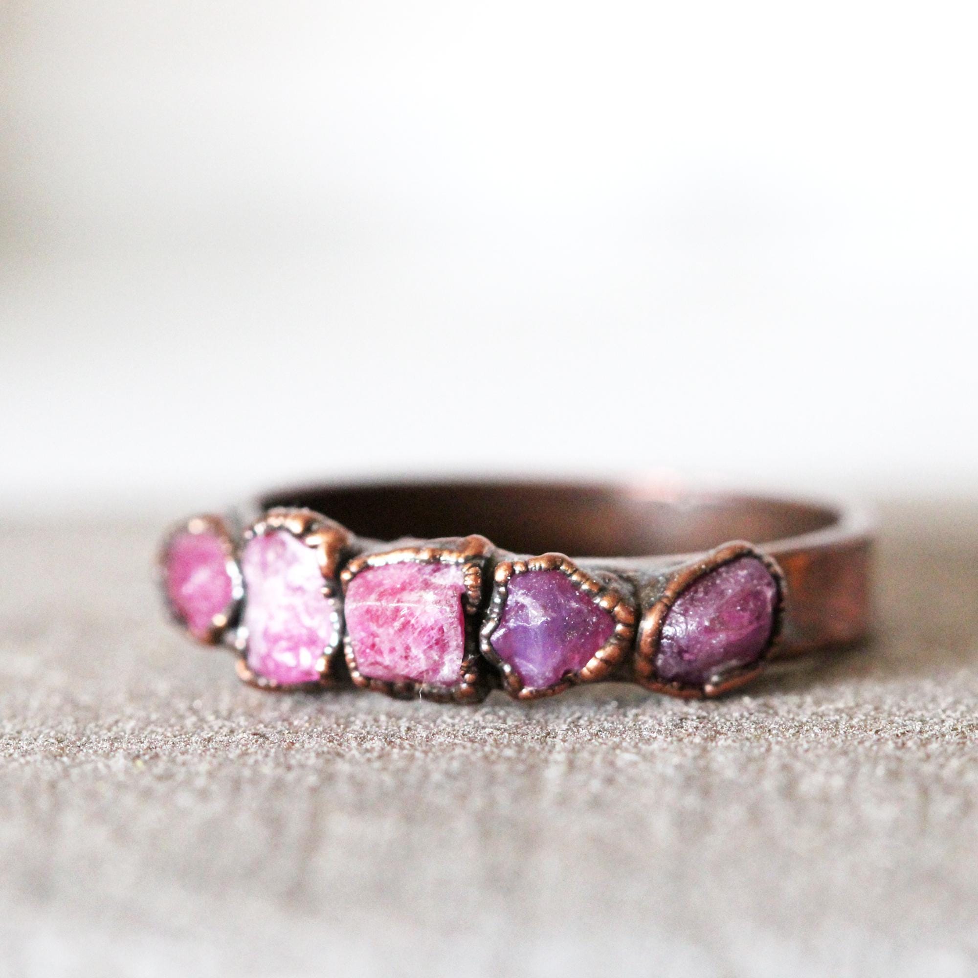 Raw Ruby Ring - July Birthstone Jewelry - Pink Ruby Ring - Etsy