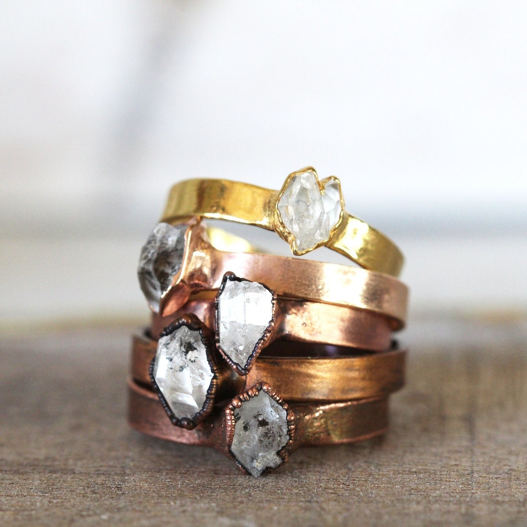Raw Crystal Ring - Ready to Ship - Wide Band Stone Ring - Quartz ...