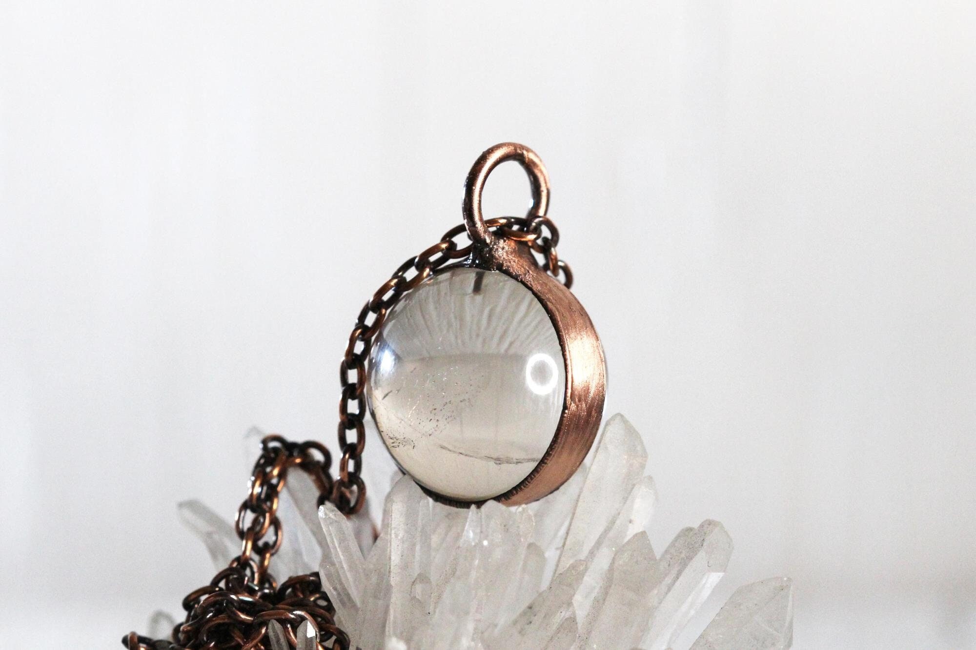 Smokey Quartz Sphere Necklace Crystal Sphere Pendant - Etsy Canada