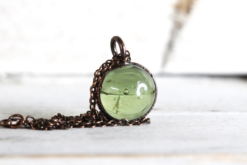 Helenite Pendant - Green Glass Orb Necklace - Mt. St. Helens Jewelry - Etsy