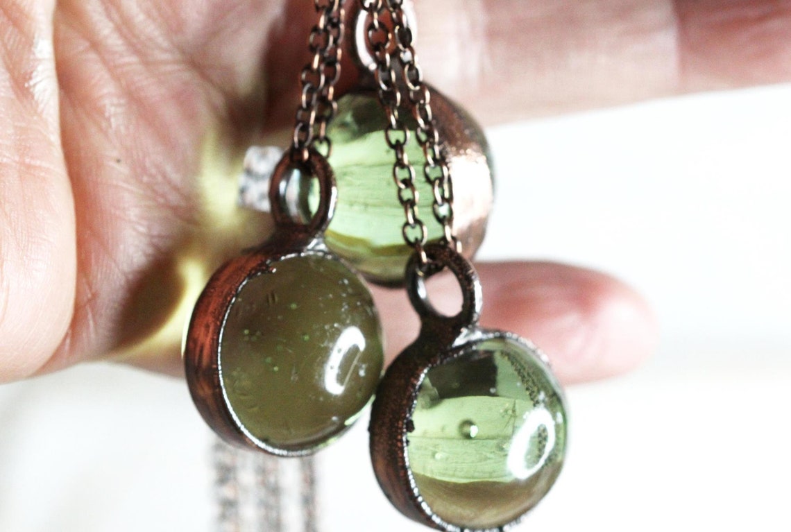 Helenite Pendant - Green Glass Orb Necklace - Mt. St. Helens Jewelry - Etsy