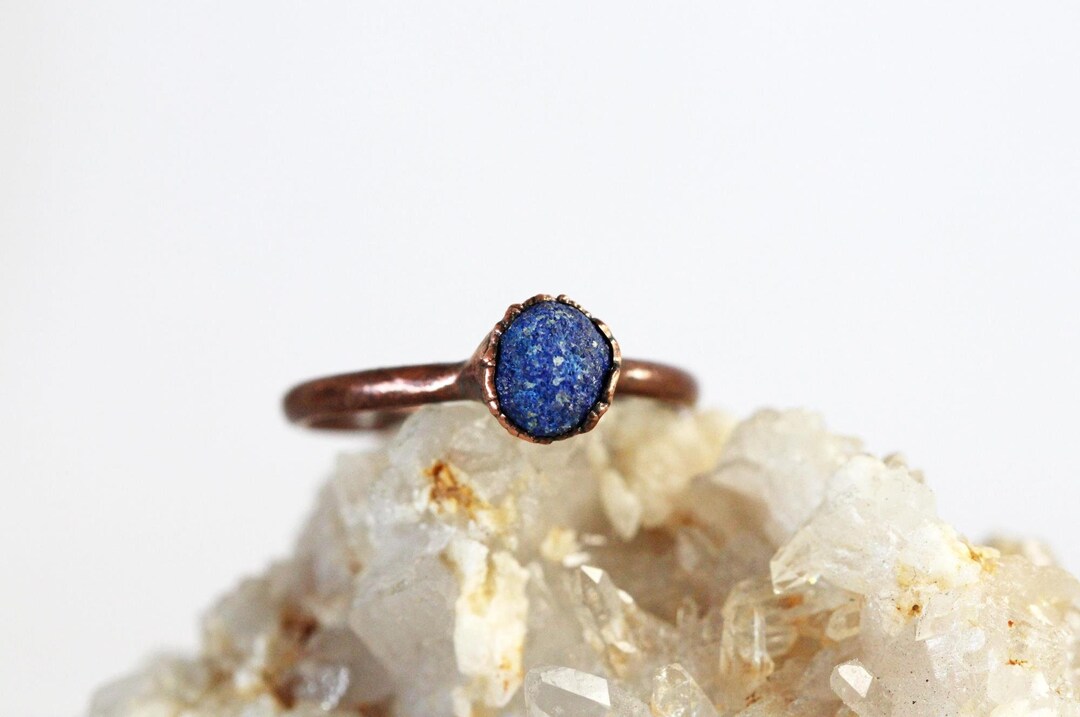 Raw Azurite Ring - Azurite Gemstone Jewelry - Azurite Sphere - Etsy