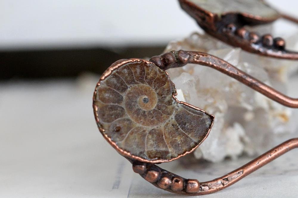 Ammonite Hair Fork Copper Hair Jewelry Fossilized Hair | Etsy