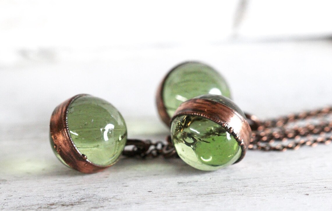 Helenite Pendant - Green Glass Orb Necklace - Mt. St. Helens Jewelry - Etsy
